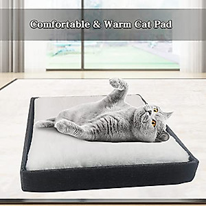 SICZON Cat House Ottoman, Modern Cat Condo for Indoor, 13"x13"x13" Foldable Cat Cube Bed for Kitten Sturdy Structure with Removable Lid