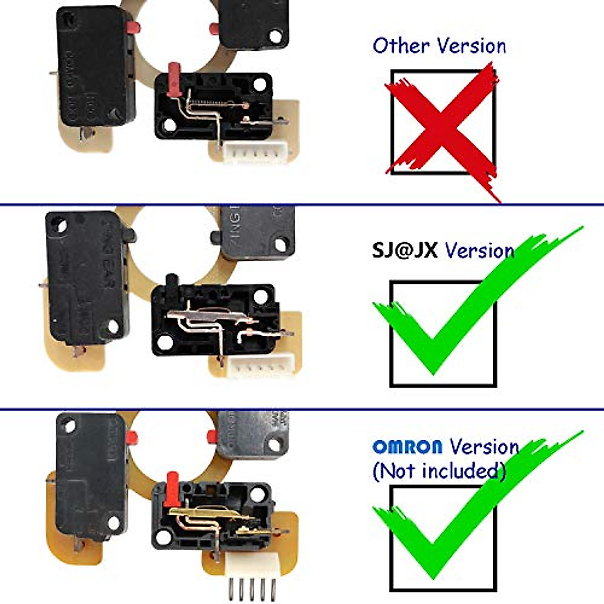 SJ@JX Arcade 2 Player Game Controller Stick DIY Kit LED Buttons MX Microswitch 8 Way Joystick USB Encoder Cable for PC MAME Raspberry Pi Red Blue