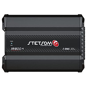 Stetsom IR 800.4 Compact 2 Ohms Digital Multi Channel Amplifier 800 Watts RMS 4 Channels 2Ω Stable Full Range HD Sound Quality Car Stereo MD Crossover HPF LPF Bass Boost Front Rear Bridge Speakers