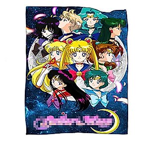 DRINCE Anime Blanket Cartoon Flannel Throw Blankets for Sofa All Season Super Cozy Plush Blanket for Kids Adults Gift 50''X40''