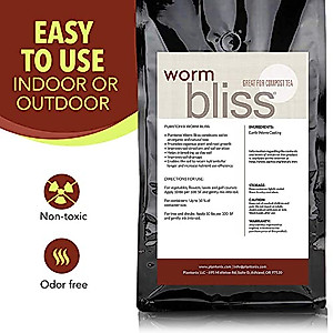 Worm Bliss - Pure Organic Earthworm Castings - All Natural Plant Fertilizer and Soil Enhancer - Potting Mix for Plants, Vegetables, Flowers, and Indoor and Outdoor Gardens (8 Quart)