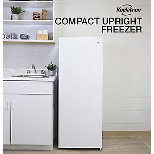 Koolatron Small Upright Freezer 5.3 Cu Ft Compact Mini Freezer Stand Up Freezer Space-Saving Deep Freezer Manual Defrost Reversible Door Perfect for Home Apartment Condo Cottage