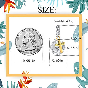 QeenseKc Religious Cross Dangle Charm Bible Verse Quote Isaiah 41:10 Scripture Gold Bead for Pandora Bracelet, Aut-54_Bible_Isaiah