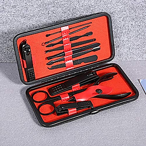 12pcs Manicure Set, Stainless Steel High Hardness Good Toughness Mens Grooming Kit, Easy to Carry Wear Resistance Pedicure Kit, for Nail File Polish