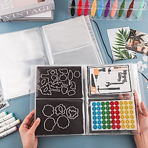 Briartw 5 Pack Large Storage Book,Sticker Photo Storage Album,Stamp Cutting Dies Storage Book Organizer Folder with 80 Pockets/20 Pages,double-sided Design,4 Pockets Each Page