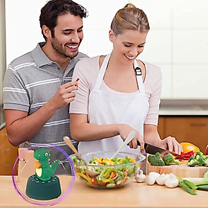 Cute Kitchen Timer Cartoon Dinosaur Timer Mechanical Counters Timer Animal Digital Countdown Timer for Housewife Office Worker Student (Dark Green)