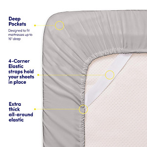 1500 Supreme Collection Twin Sheet Sets Light Gray Silver - 3 Piece Bed Sheets and Pillowcase Set for Twin Mattress - Extra Soft, Elastic Corner Straps, Deep Pocket Sheets, Twin Light Gray Silver