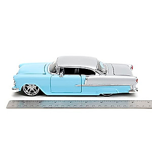 Big Time Muscle 1:24 1955 Chevrolet Bel-Air Die-Cast Car, Toys for Kids and Adults(Light Blue)