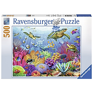Ravensburger Tropical Waters Jigsaw Puzzle - 500 Unique Pieces, Precision-Cut | Vibrant, Glare-Free Imagery | Ideal for Relaxation or Group Activity | FSC-Certified Materials