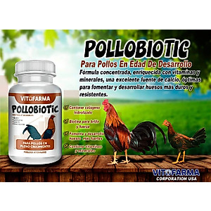 VITOFARMA POLLOBIOTIC - Essential Vitamin Supplement for Optimal Health and Performance in Chickens and Roosters - 100 Tablets