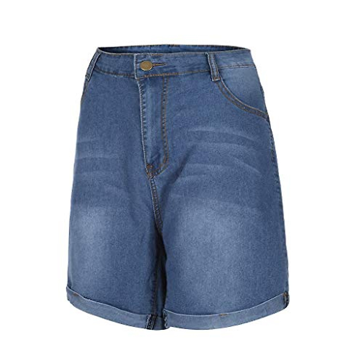 Fashion Mini Shorts,THENLIAN New Women Summer Short Jeans Denim Female Pockets Wash Denim Shorts(XXXXXL, Blue)