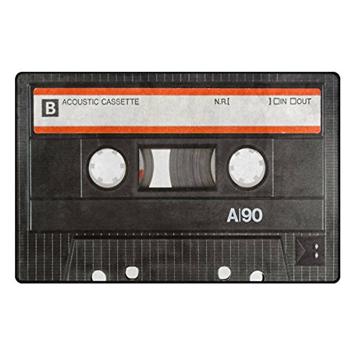 WOZO Old Cassette Tape Music Area Rug Rugs Non-Slip Floor Mat Doormats Living Dining Room Bedroom Dorm 60 x 39 inches inches Home Decor