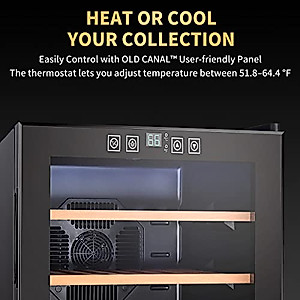 VINERIE Cigar Humidor 50L with Temperature Control System, Cooler for 300 Counts with Digital Hygrometer, Spanish Cedar Lined Great Gift for Father