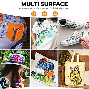 Nicpro Black Fabric Paint for Furniture, 8.45 oz (250 ml) Fabric Paint for Clothes Permanent, Soft Rich Pigment Non-Toxic Textile Paint for Fabric DIY Crafts T-shirts Shoes Jeans for Kid Adult