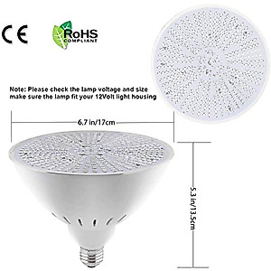 XIUBE 12V 36W LED Pool Bulb Ocean Blue Light, 4200lm 6500K Endless Dark Blue Color E26 Base Replacement for Incandescent Bulbs in Swimming Pool Light