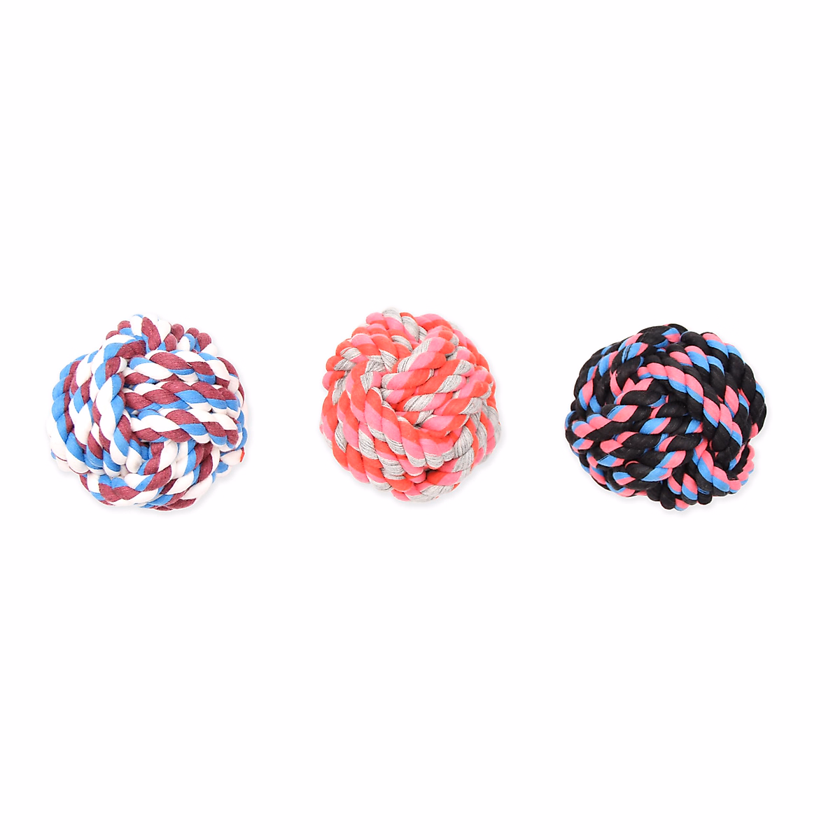 Mammoth Flossy Chews Monkey Fist Ball – Premium Cotton-Poly Rope Ball Toy for Dogs – Interactive Dog Rope Toy – Rope Dog Chew Toy & Fetch Toy for Small to Medium Dogs - Large 4.75” - Assorted Colors