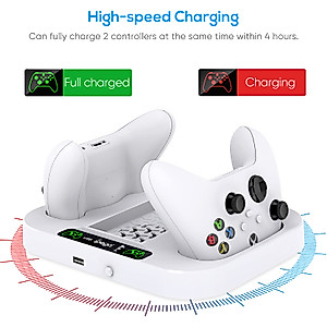 Controller Keyboard for Xbox Series X/Series S/One/S/Controller Gamepad and Upgraded Vertical Cooling Stand with Suction Cooling Fan and Dual Controller Charger Station for Xbox Series S