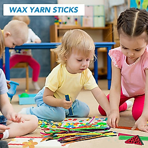 Bofoho 500pc Wiky Sticks Art Crafts Wax Yarn Sticks Non-Toxic Bendable Wiky Sticky Material in Bulk. Perfect Handicraft Gift, Entertainment for Home and Travel Student DIY Project