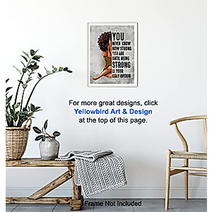 Inspirational African American Wall Art & Decor - Black Art - Encouragement Gifts for Women Woman - Uplifting Positive Quotes - Afro Girl - Motivational Posters - Bedroom Living Room Home Office
