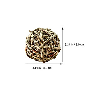 balacoo 1pc Pigs Weave Woven Throw Rabbits Round Chew Rattan for Seagrass Pet Molar Bite Hamster Ball Straw Animal Play Activity Small Parrot Grass Parrots Guinea Bunny Natural Pets