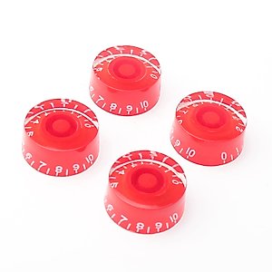 Red Black Gold Speed Control Tone Volume Knobs for LP Les Paul Guitar Pack of 4