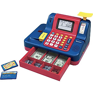 Learning Resources Pretend & Play Teaching Cash Register, 73 Piece Set, Ages 3+, Talking Register, Counting Activities, Money Management