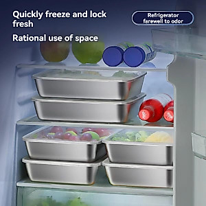 MANHONGYU 2PCS Stainless Steel Meal Prep Containers, Stainless Steel Containers with Lids, Food Storage Containers Airtight, BPA Free