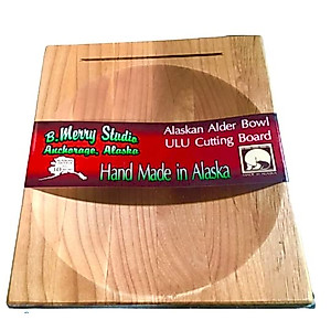 Alaska Ulu Alder Wood Chopping Bowlboard Top Slot