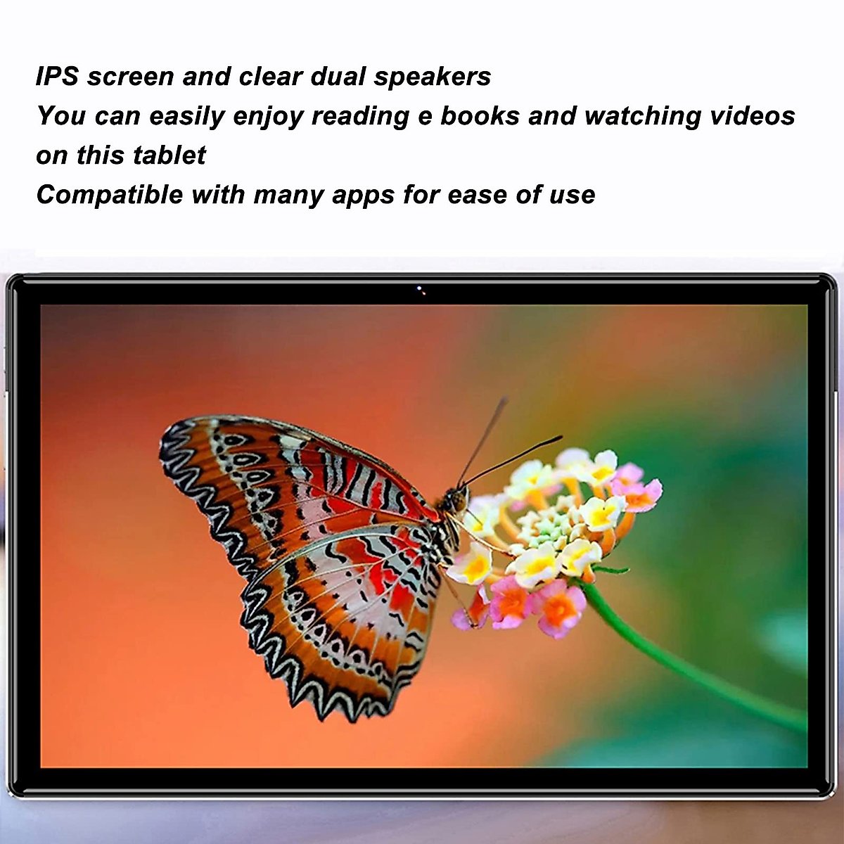 GLOGLOW Tablet PC, 10 Inch Tablet 8MP Front 16MP Rear 100-240V IPS Screen Night Reading Mode for Android 12 for Reading (US Plug)