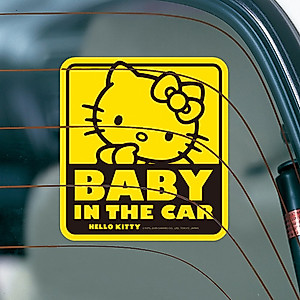 Hello Kitty Baby in the Car Sticker (Yellow)
