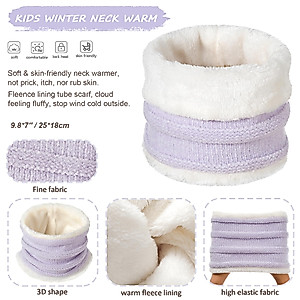 Toddler Hat Scarf And Glove Set Boy Girl Winter Pom Beanie Hat Neck Warmer Tube Mitten Gloves Ages 2-4 2t-4t 3-5 Fleece Lined