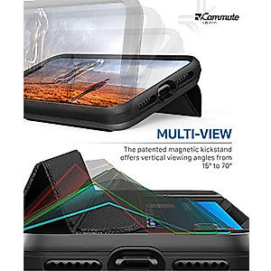 VENA vCommute Wallet Case Compatible with Apple iPhone 11 (6.1"-inch 2019), (Military Grade Drop Protection) Flip Leather Cover Card Slot Holder with Kickstand - Space Gray