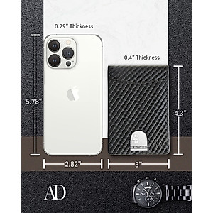 Access Denied Carbon Fiber Leather Mens Wallet - Slim Money Clip Bifold Wallets For Men RFID Front Pocket Thin Credit Card Holder - Gifts For Men
