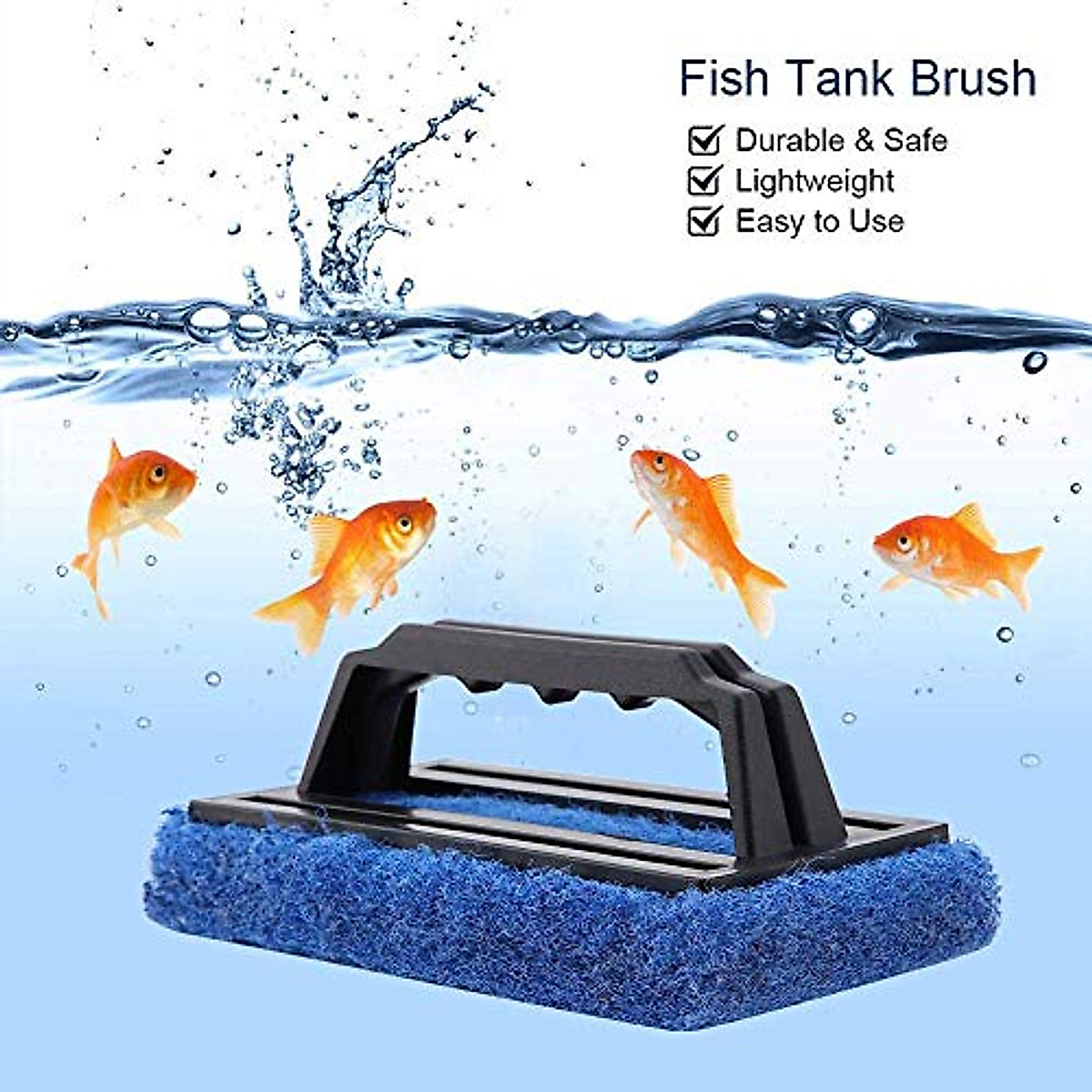 Yosoo Aquarium Fish Tank Cleaning Brush, Glass Algae Scraper Cleaner, Aquarium Cleaning Tool, Hand-held Plastic Bathroom Tile Surfaces Household Kitchen