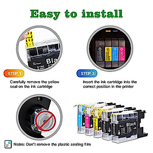 GREENARK Compatible Ink Cartridge Replacement for Brother LC75 LC71XL High Yield Ink Work for Brother MFC-J280W MFC-J425W MFC-J6510DW MFC-J6710DW MFC-J6910DW (2 Black, 1 Cyan, 1 Magenta, 1 Yellow)