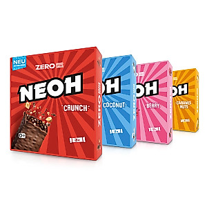 NEOH Chocolate Bars - Keto Chocolate Dipped Candy Bar, Gluten-Free Low-Calorie, Low-Carb, Plant-Based, High-Fiber Snacks, No Added Sugar, 1 Ounce Individually Wrapped Bars, 12 Pack