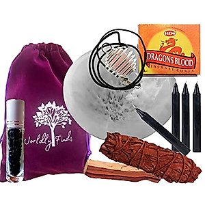 Wiccan Supplies and Tools 11 pc Altar Protection Kit for Wicca Spells, Rituals, Witchy Gifts Witchcraft Decor, Pagan Supplies, Wiccan Starter Kit - Ceremonial Magick Wiccan Gifts (Selenite Bowl Set)