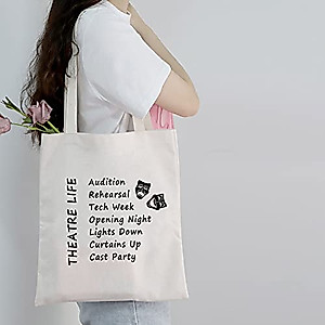 PXTIDY Theatre Life Tote Bag Drama Theater Gifts Comedy Tragedy Mask Theatre Drama Bag Drama Actor Actress Gifts(Tote bag)