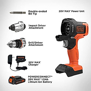 BLACK+DECKER Inflator Multi-Tool Attachment with 20V MAX Matrix Cordless Drill Combo Kit, 2-Tool (BDCMTHPI & BDCDMT120IA)