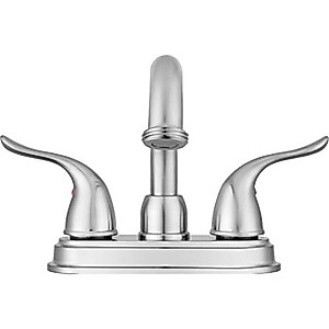 Pacific Bay Treviso Utility Laundry Sink Faucet - Threaded Brass Spout Hose End, Swivel Spout, 2-Handle Levers, Centerset (Brushed Satin Nickel Plated)
