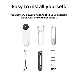 Google Nest Doorbell (Battery) - Wireless Doorbell Camera - Video Doorbell - Snow -1 Count (Pack of 1)