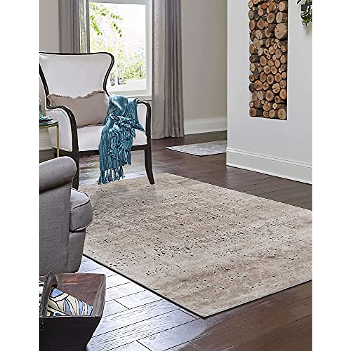 Unique Loom Chateau Collection Traditional, Vintage, Textured, Medallion, Distressed, Victorian Area Rug, 9 ft x 12 ft, Beige/Light Brown