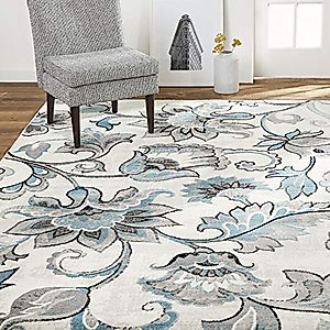 Home Dynamix Boho Odesa Area Rug 7'9"x10'2", Ikat Ivory/Blue