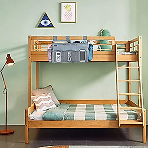 Zafit Bedside Caddy, 10 Pockets Hanging Bed Organizer for Hospital Beds, College Dorm Rooms or Baby Bed (Grey)