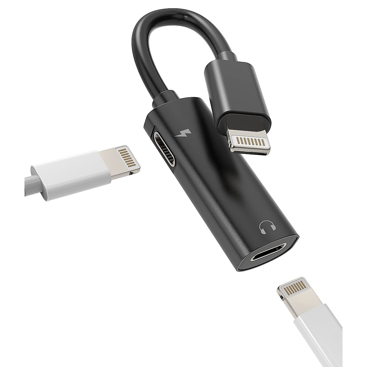 Iphone Headphone Adapter Audio and Charge Dongle Jack Splitter 2 in 1 Dual Lightning Adaptador Para Charger AUX Cable MFI Certified Compatible for 13 12 11 Pro Max Mini Xs Se 7 X Xr 8 Plus Music