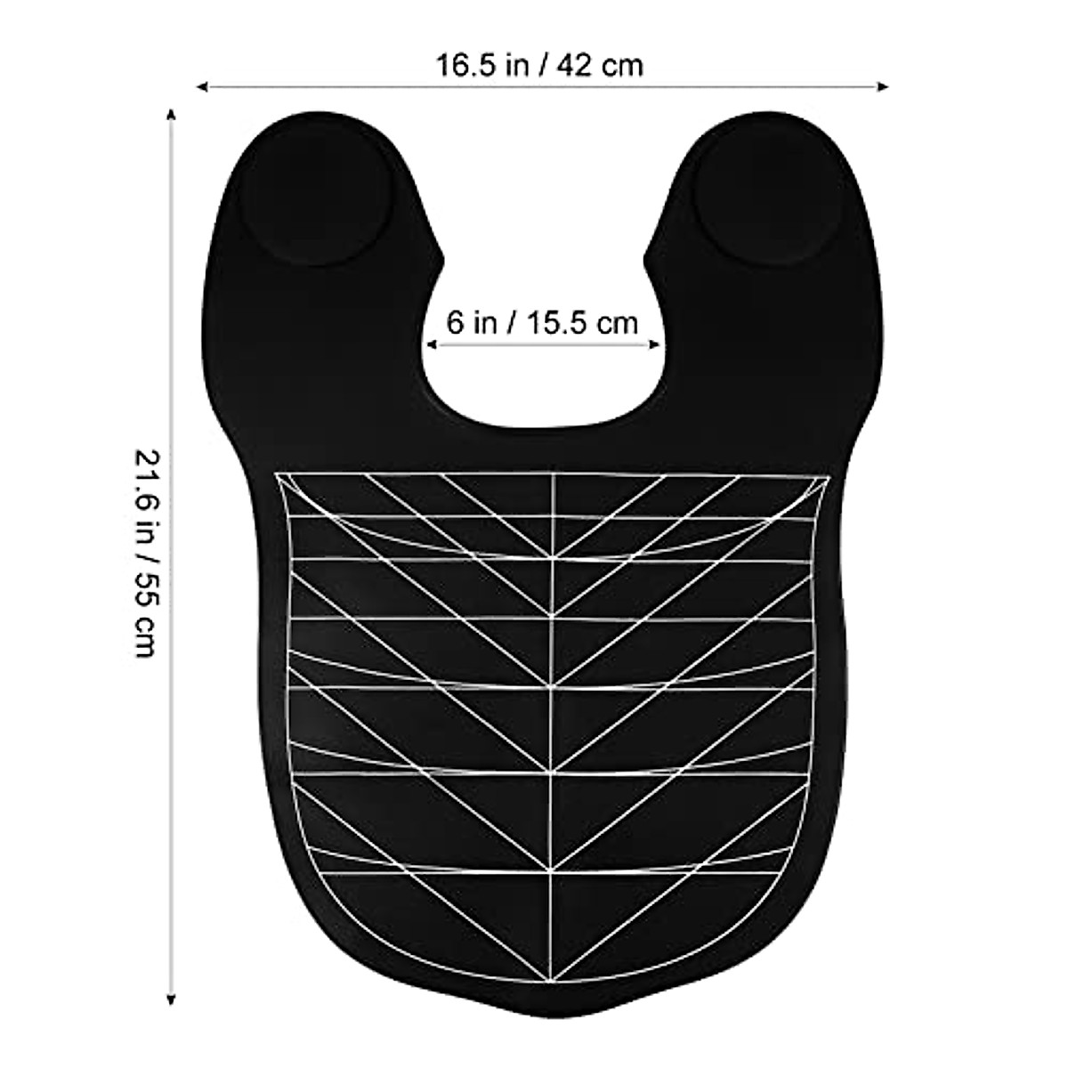 Lurrose Salon Hair Cutting Collar Cape, Hair Cutting Cape Angular and Straight Cutting Guidelines Hair Dye Cape for Hairdressing Black