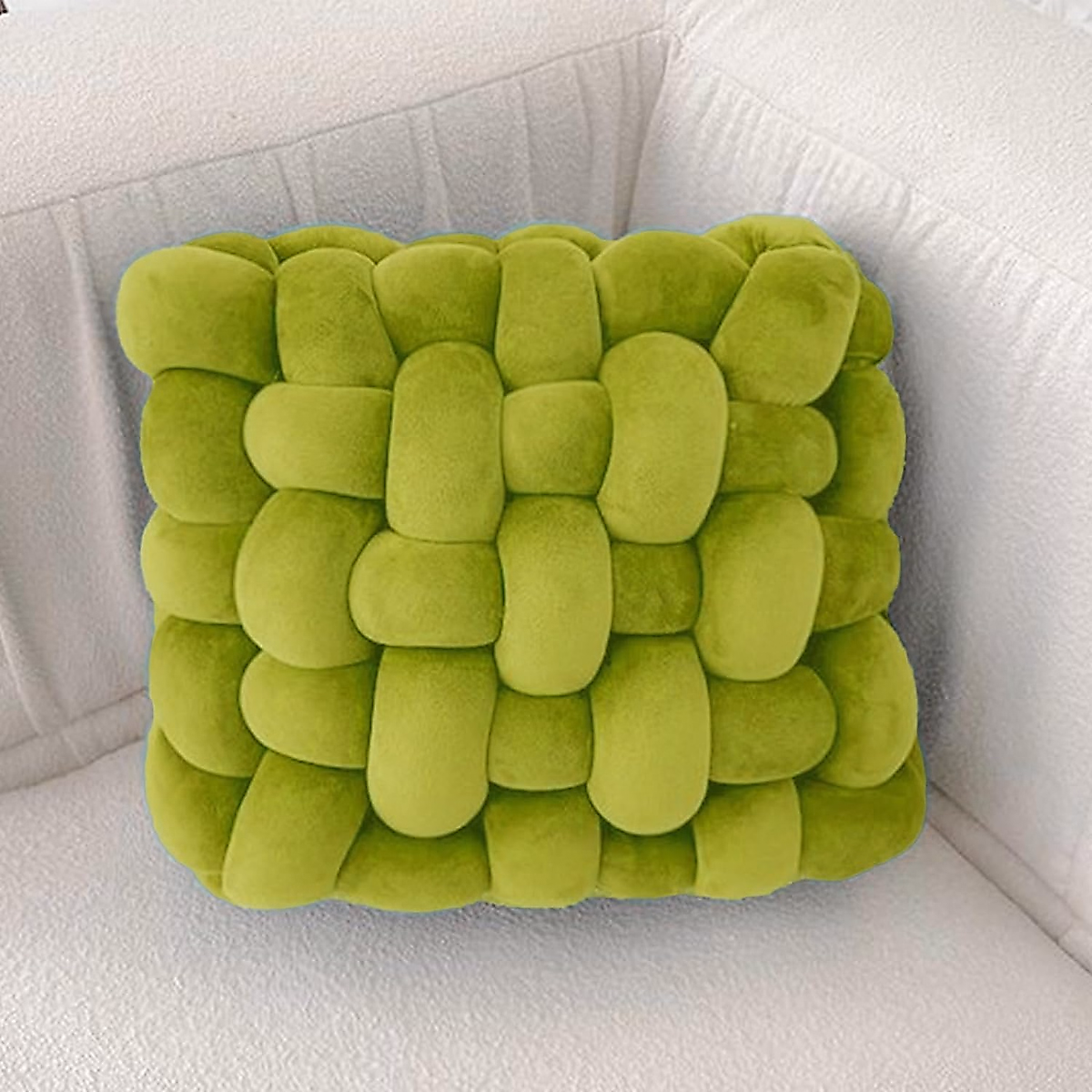 Velvet Chunky Bulky Giant Arm Knitting Yarn - Super Soft Tubular Weight Jumbo Yarn for DIY Crochet Hand Knitting Blanket, Pet Bed, Rugs, Pillow, Handbag (2.2LB - Green)