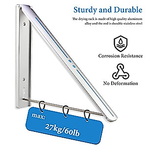 VMVN Clothes Drying Rack,Laundry Drying Rack Clothing Foldable,Clothes Hanging Organizer Hanger Rack,Wall Mounted Retractable Space Saving Dryer Rack