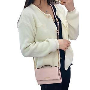 Michael Kors Jet Set Travel Snap Closure Multifunction Phone Case/Holder Crossbody Bag (Powder Blush)