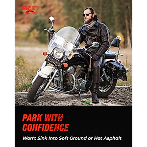 Badass Moto Motorcycle Kickstand Pads - Motorcycle Pads Durable Motorcycle Kickstand Plate, Biker Kick Stand, Motorcycle Stand Pad - Park Your Bike on Hot Pavement, Grass, Soft Ground - Go Fast Green